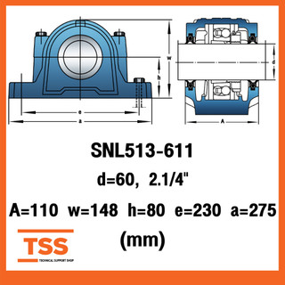 ตลับลูกปืนตุ๊กตา HOUSING SNL513-611 เฉพาะตัวเสื้อ (PLUMMER BLOCK ...