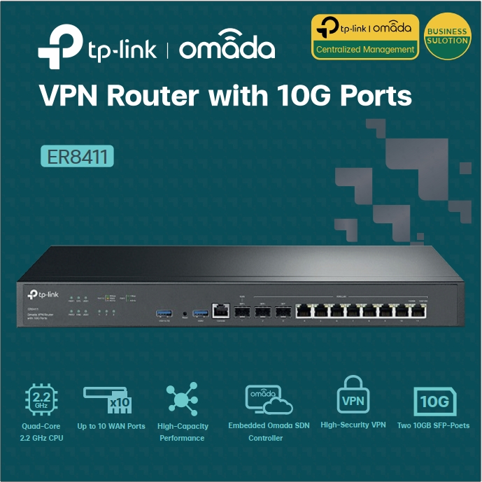 TP-LINK ER8411 Omada VPN Router with 10G Ports | Shopee Thailand