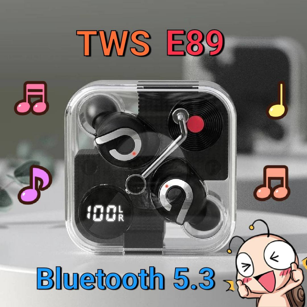 พร้อมส่ง TWS E89 หูฟัง Bluetooth 5.3 เสียงดี เบสแน่น น้ำหนักเบา ใส่สบาย ...