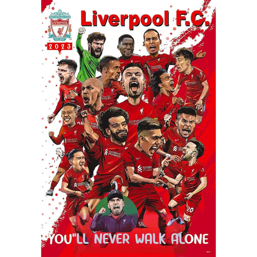 โปสเตอร์ ลิเวอร์พูล LIVERPOOL FC 2023 POSTER 24”X35” Inch การ์ตูน ...