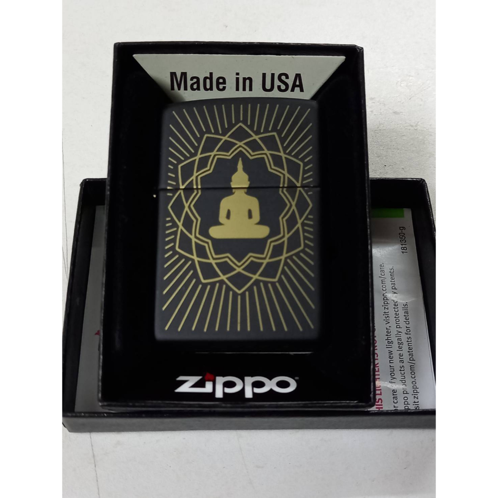 ZIPPO 78255 BUDDHA LASERED BLACK MATTE สีดำเมทาลิค ลายแบบเลเซอร์ ของ ...