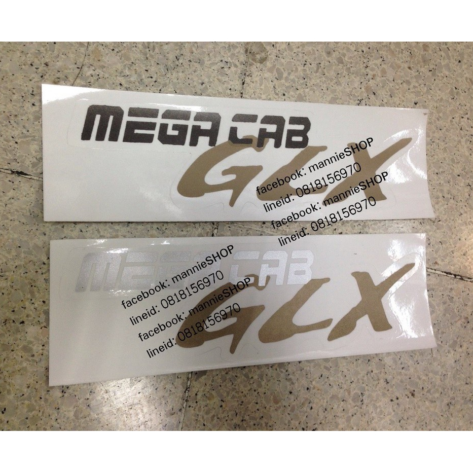 สติ๊กเกอร์ดั้งเดิม คำว่า MEGA CAB GLX ติดท้ายรถ MITSUBISHI STRADA ...