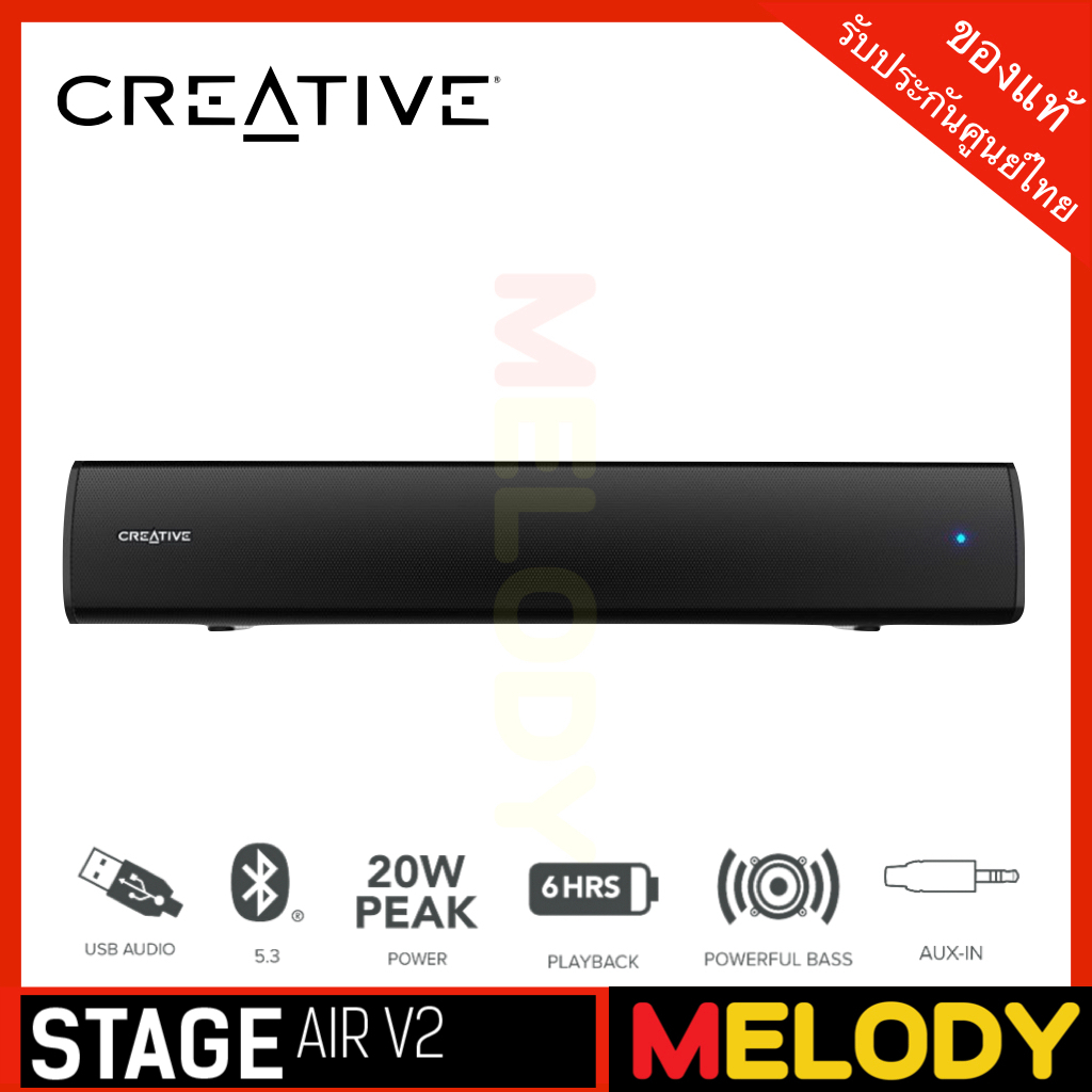 CREATIVE STAGE AIR V2 Compact Under-monitor USB Soundbar with Bluetooth ...