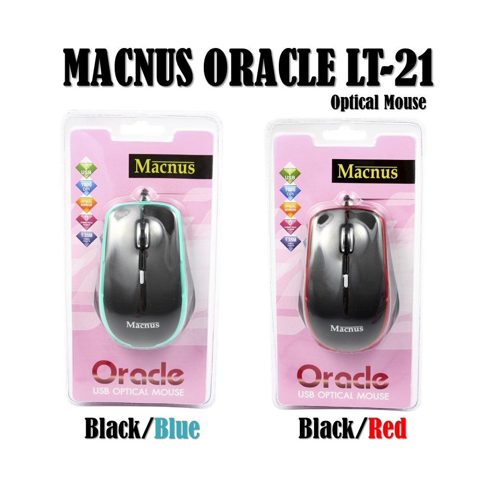 เม้าส์ Optical (มีสาย) USB Port ยี่ห้อ MACNUS รุ่น LT21 ORACLE OPTICAL ...