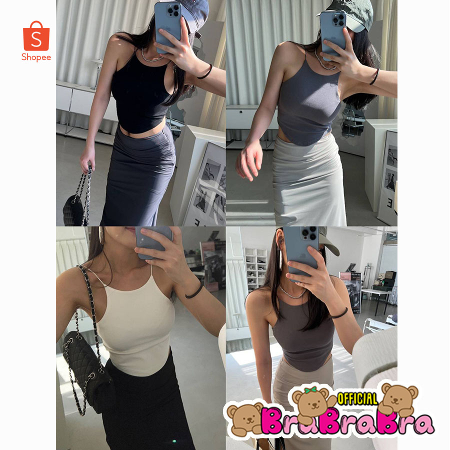 🧸💦𝑩𝒓𝒂𝑩𝒓𝒂𝑩𝒓𝒂⛱️🧸 #bra-196 เสื้อกล้าม สายเดี่ยว รัดรูป มีฟองน้ำในตัว ...