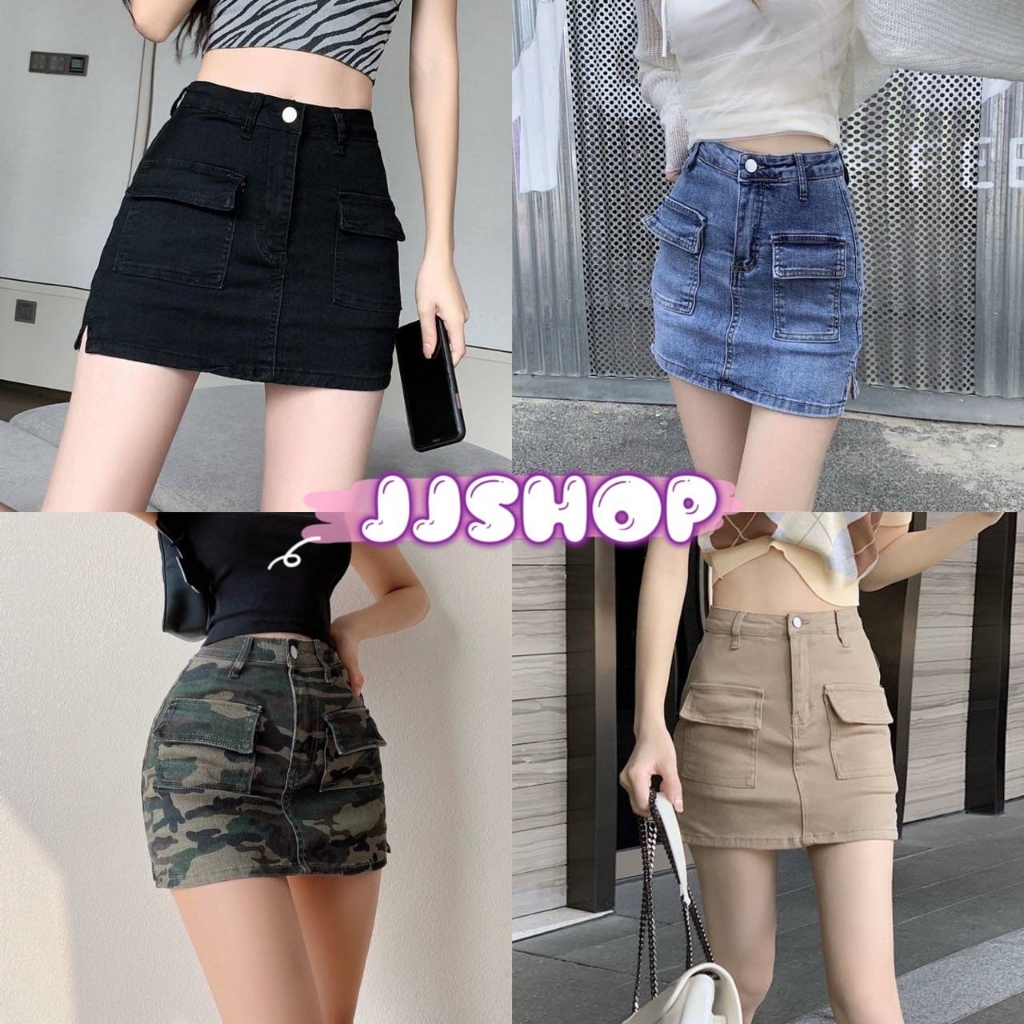 JJ shop 💜พร้อมส่ง กระโปรงกางเกงยีนส์สั้น ใส่แล้วสวยปังมาก "197/1987-NZ" | Shopee Thailand