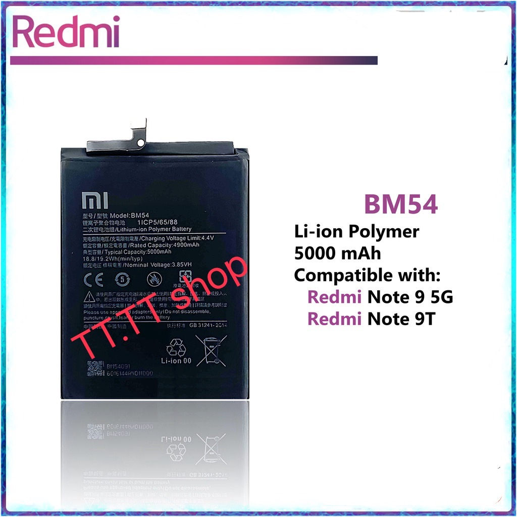 แบตเตอรี่ แท้ Xiaomi Note 9T Mtk / Redmi Note 9 5G 800u 5000mAh BM54 ...