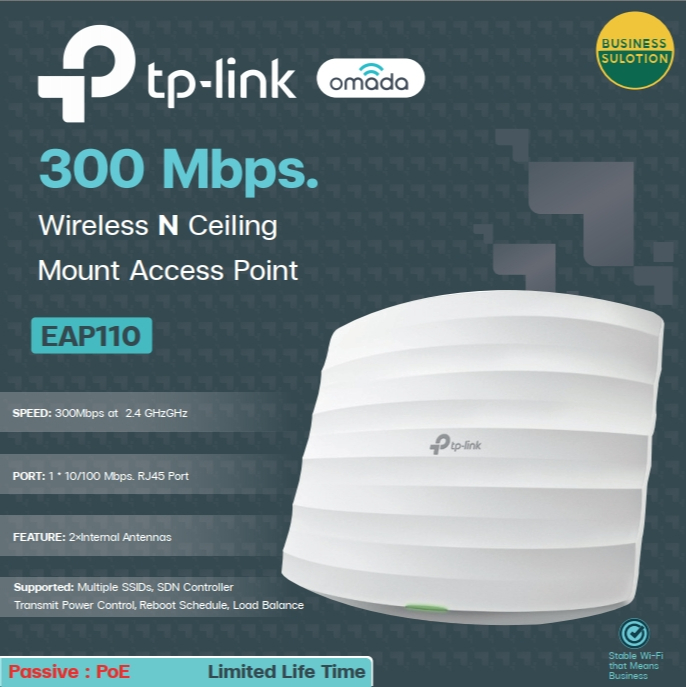 TP-LINK EAP110 300Mbps Wireless N Ceiling Mount Access Point | Shopee ...