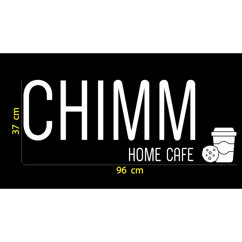 สติกเกอร์ ตัด ไดคัท CHIMM HOME BAKER + รูปคุกกี้ถ้วยกาแฟ ( สีขาว ขนาด ...