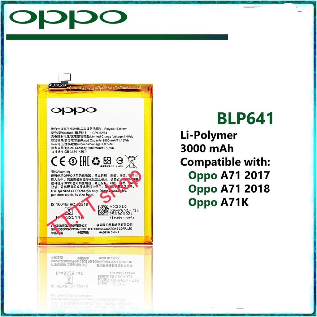 แบตเตอรี่ แท้ Oppo A71 2017-2017 A71K BLP641 3000mAh ส่งจาก กทม ...