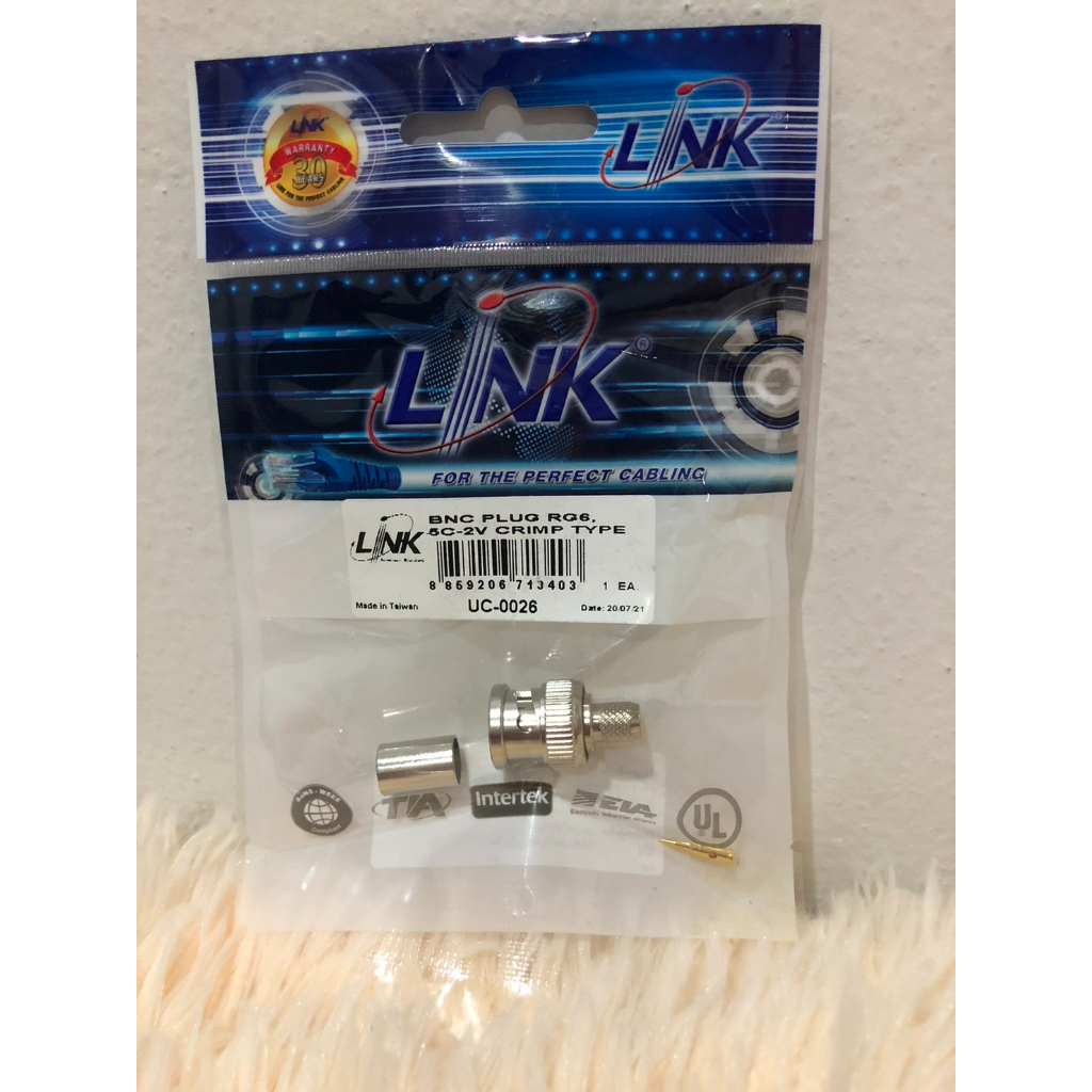 LINK รุ่น UC-0026 หัวต่อสาย Coaxial BNC Plug RG6 แบบย้ำ ตัวผู้ 5C-2V Crimp Type | Shopee Thailand