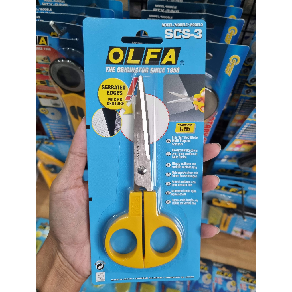 OLFA Scissors กรรไกร SCS-3 ใบมีดสแตนเลส | Shopee Thailand