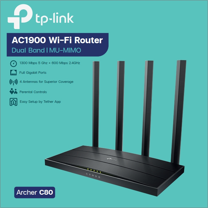 TP-LINK Archer C80 AC1900 Wireless MU-MIMO Wi-Fi Router | Shopee Thailand