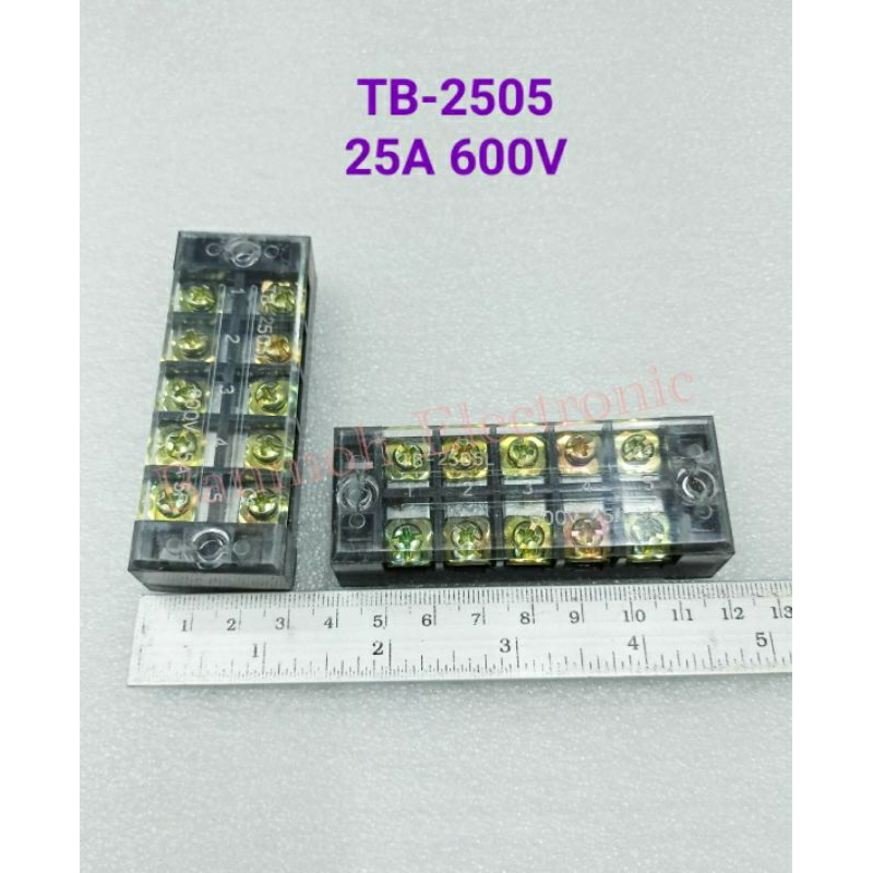 (แพ็ค1ตัว) เทอร์มินอล TB-2505 25A600V TERMINAL 5ช่องใช้สำหรับต่อสายไฟ ... (แพ็ค1ตัว) เทอร์มินอล TB-2505 25A600V TERMINAL 5ช่องใช้สำหรับต่อสายไฟ ...