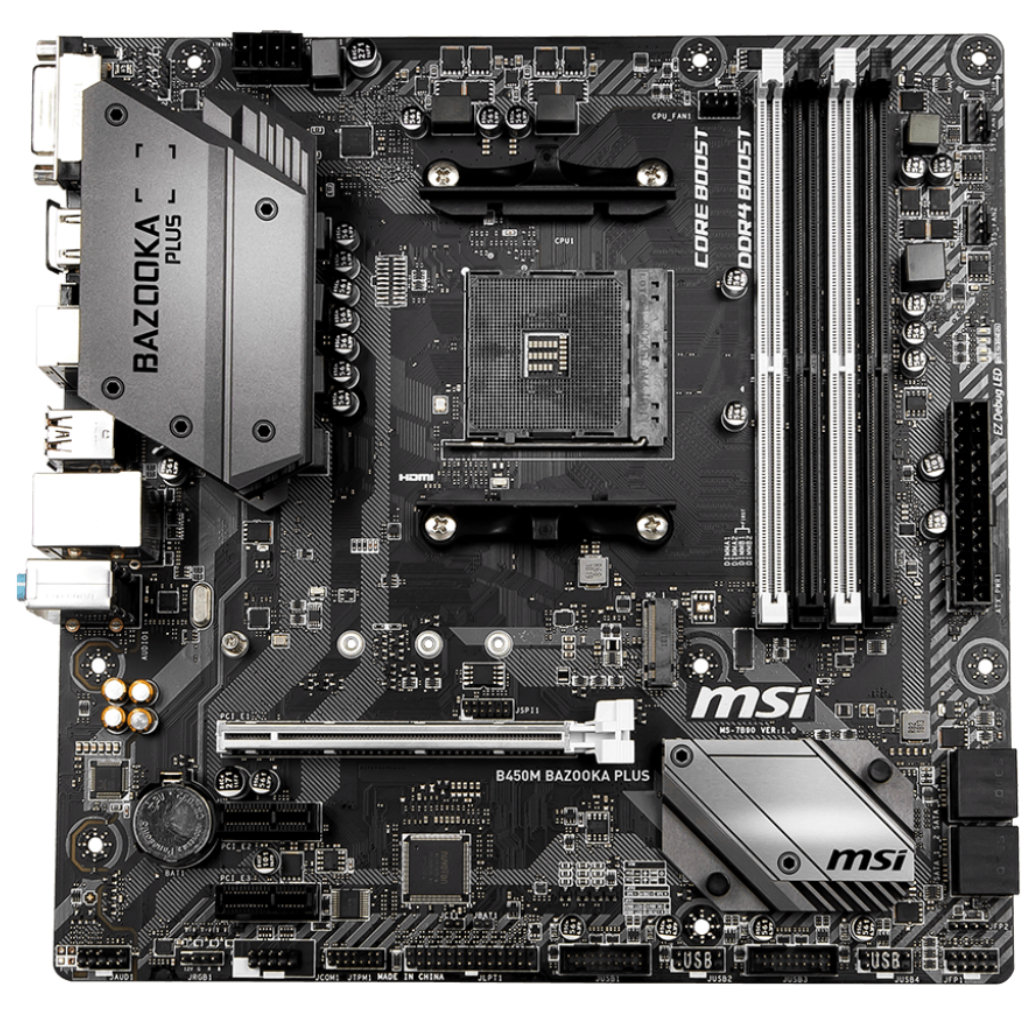 MAINBOARD เมนบอร์ด AM4 MSI B450M BAZOOKA PLUS DDR4 Support 5000 Series ...