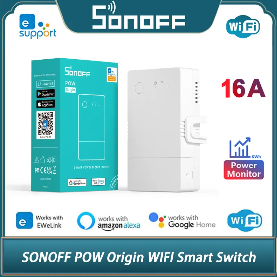 Sonoff POW Elite R3 16A 20A มีจอ LCD รุ่นใหม่ วัดค่า Watt, Amp, Volt ...