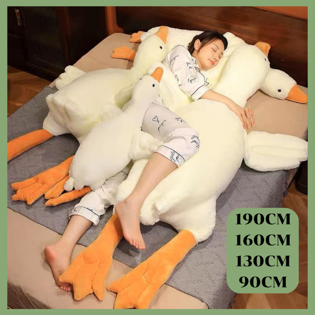 ตุ๊กตาครอบครัวห่านสีขาว ขนาด50CM 90CM 130CM 160CM 190CM ขนนุ่มนิ่มน่ากอดมาก เขียนการ์ดอวยพรได้ ...