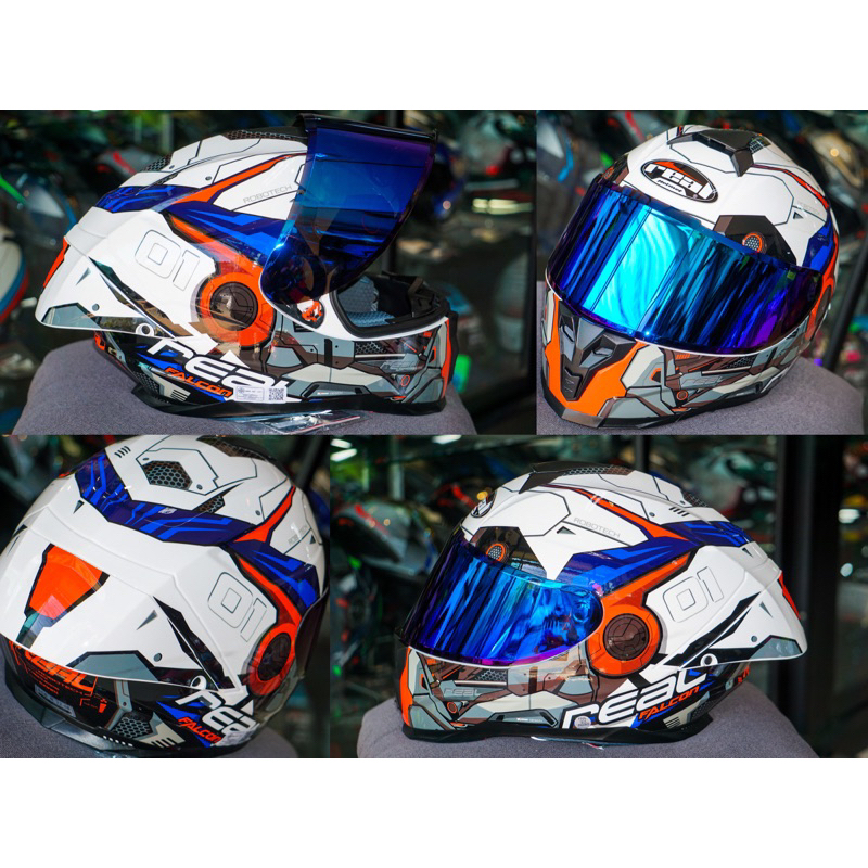 หมวกกันน็คเต็มใบ REAL FALCON ROBOTECH | Shopee Thailand
