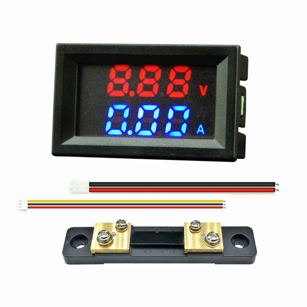 Aideepen M430 DC4-30V 10A 50A 100A โวลต์มิเตอร์แอมป์กับสายโหลดไฟ LED แสดงแรงดันไฟฟ้า Regulator ...