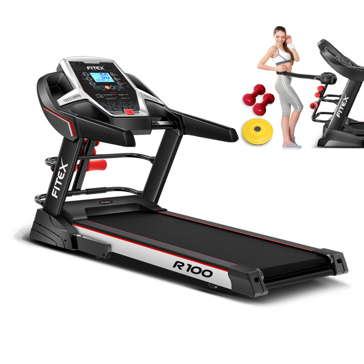 ลู่วิ่งไฟฟ้า R100M ฟรีเครื่องนวดหรือเสื่อโยคะรองลู่วิ่ง FITEX 3 แรงม้า สปริงโช๊คอัพคู่ใหญ่พิเศษ ...