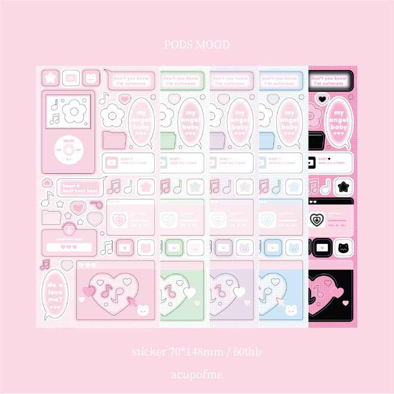 pods mood sticker สติกเกอร์ไดคัท | Shopee Thailand