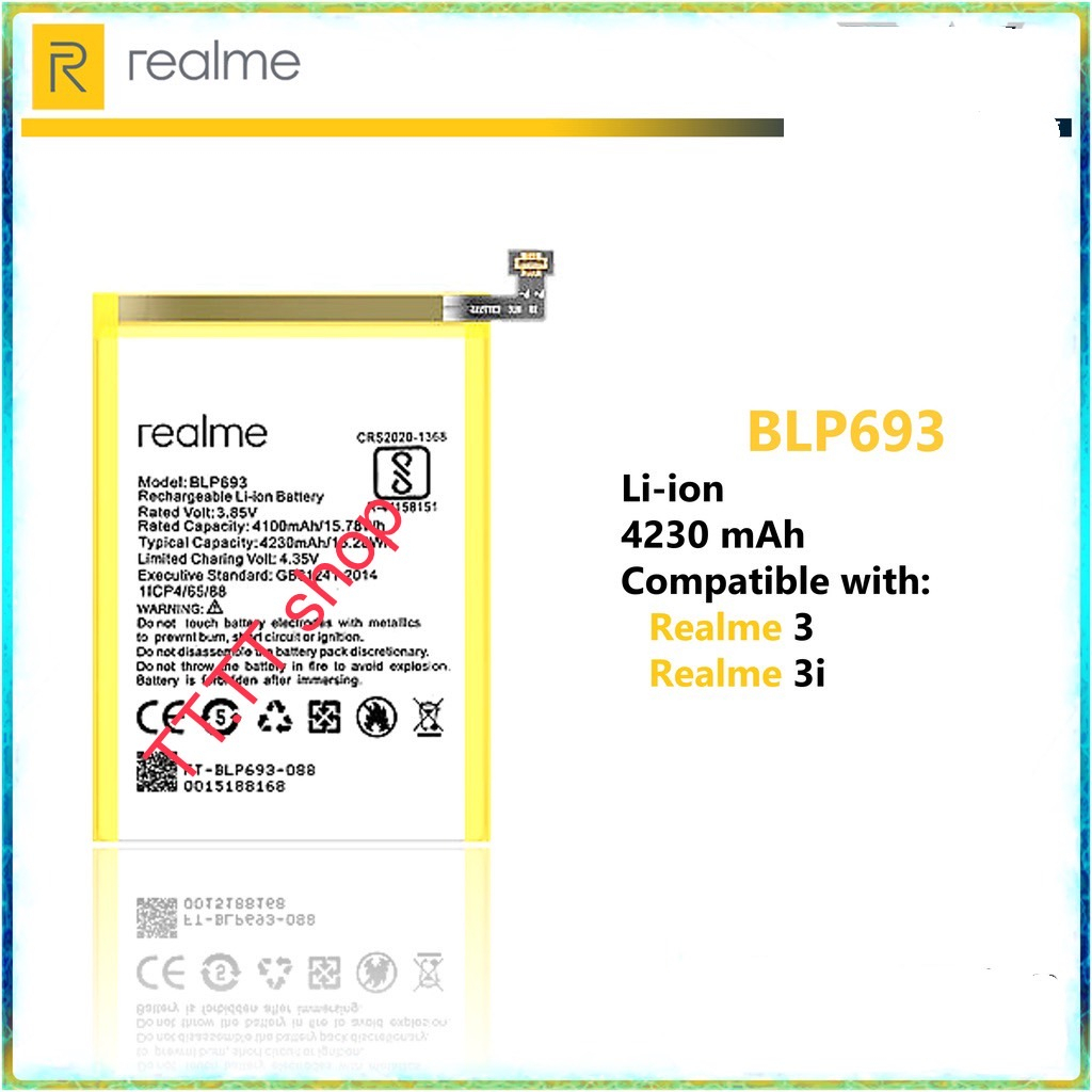 แบตเตอรี่ Realme 3 / Realme 3i BLP693 4230mAh ส่งจาก กทม ประกัน 3 เดือน ...