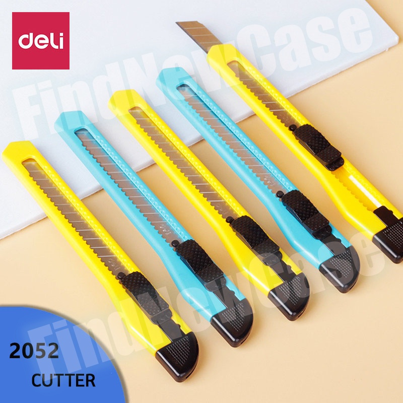 ส่งไว พร้อมส่ง🌈 คัดเตอร์ ยี่ห้อ Deli 2052 มีดคัตเตอร์ 13 ใบมีด คัทเตอร์ ...