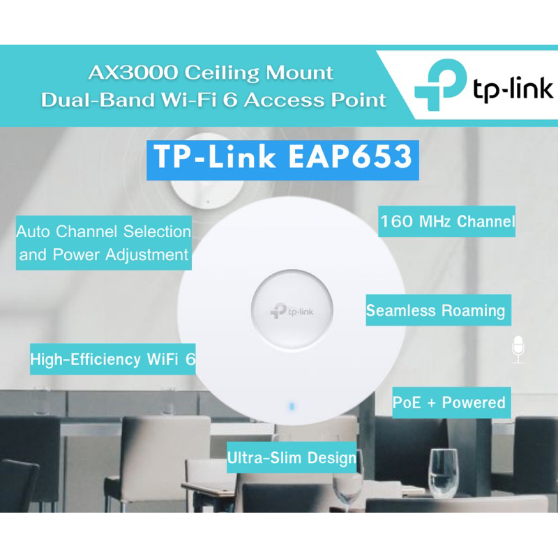 [มีของพร้อมส่ง 🔥🔥] TP-Link EAP653 AX3000 Ceiling Mount Dual-Band Wi-Fi ...