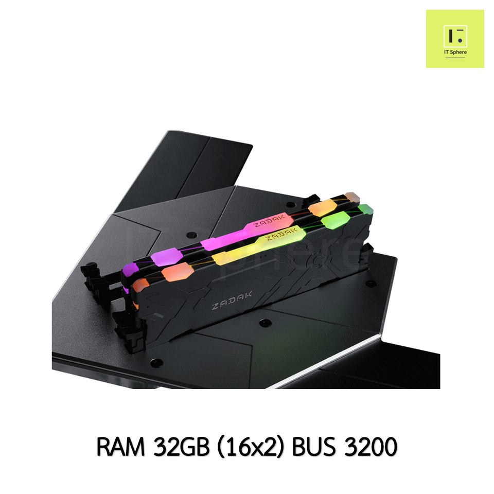 Ram 32GB BUS3200 DDR4 (แรม Zadak MOAB RGB DDR4 3200 32GB (16GB x 2 ...