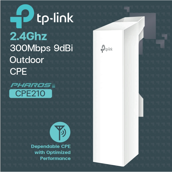 TP-LINK CPE210 2.4GHz 300Mbps 9dBi Outdoor CPE | Shopee Thailand