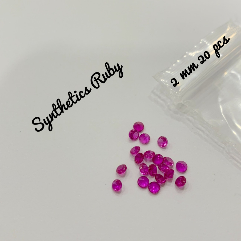 พลอยอัดทับทิม กลม 2-3 มม Synthetics Ruby #5 Round Shape | Shopee Thailand