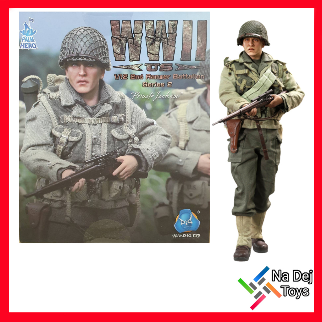 DID Toys WWII US 2nd Ranger Battalion Private Jackson 6" Figure ดีไอดี ...