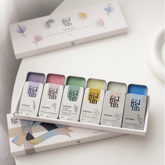 Set 6 pieces Aromatic Slide Balm by Feelfin ทาก็ Feel ดมก็ Fin | เซต 6 ...
