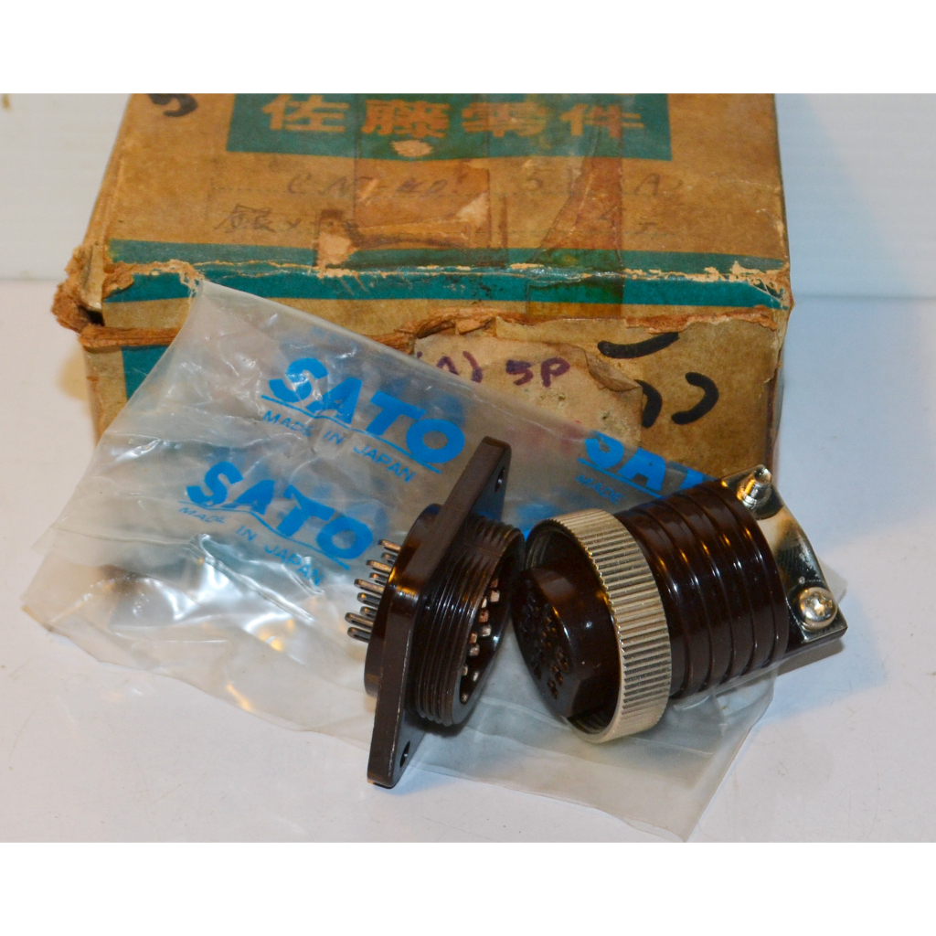 japan คอนเน็คเตอร์ 10 พิน SATO PARTS (ขายคู่ ตัวผู้ต่อสาย-ตัวเมียติดแท่น) vintage รุ่นเก่าคุณภาพ ...