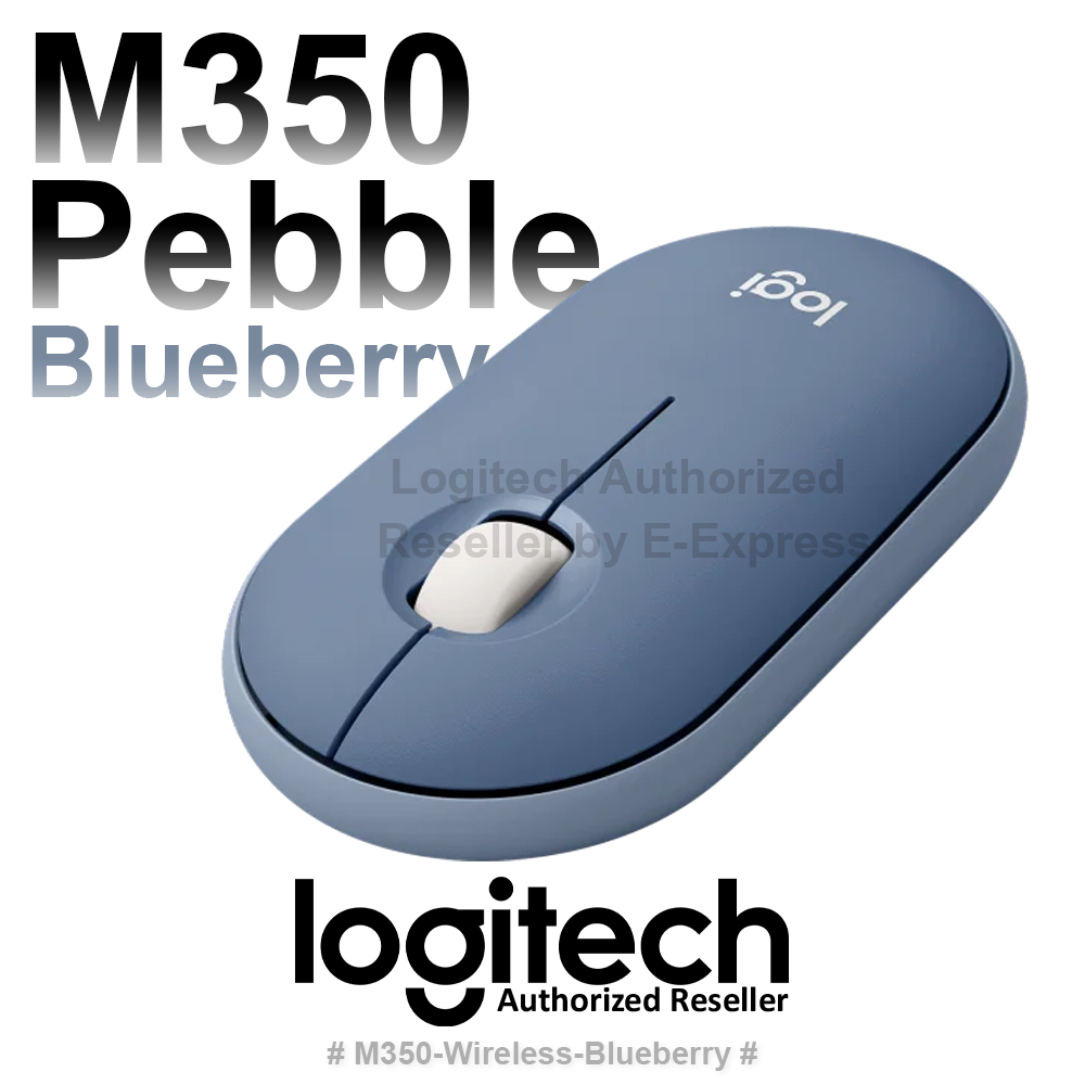 Logitech M350 Pebble Wireless and Bluetooth Mouse (Blueberry) เมาส์ไร้สาย สีน้ำเงิน ของแท้ ...