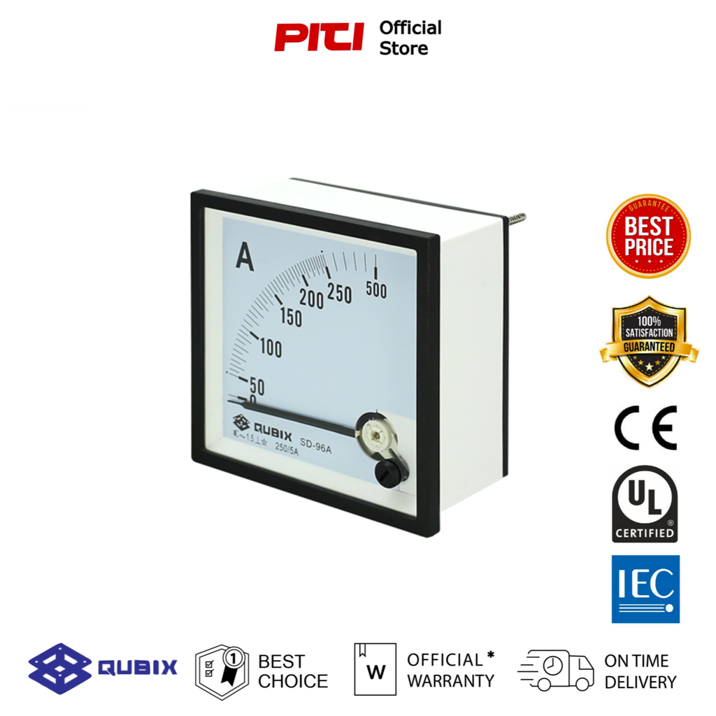 QUBIX Analog Panel Meter SD-96A 250/5A 96x96 mm. แอมป์มิเตอร์ | Shopee ...