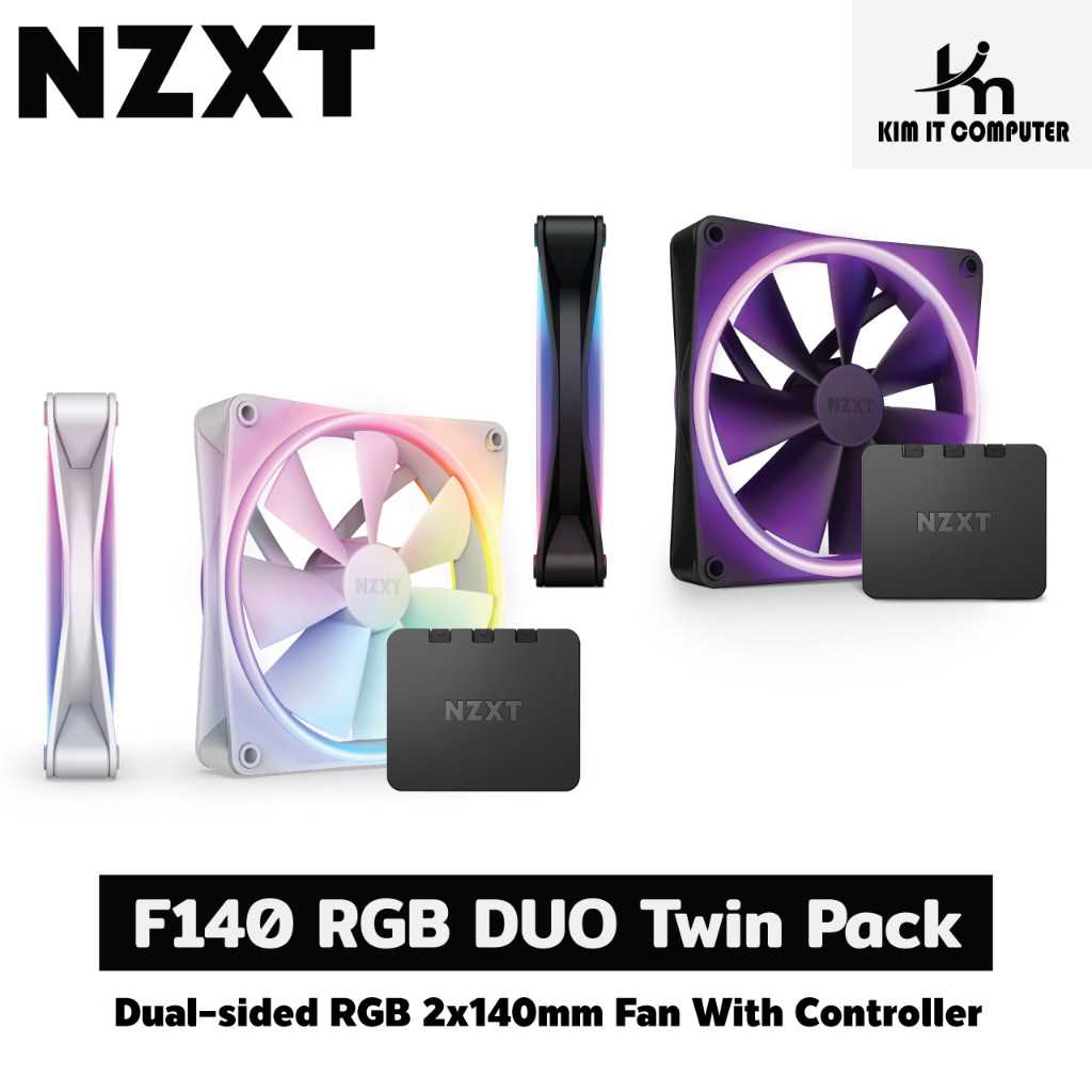 NZXT F140 RGB Duo Twin Pack 2x140mm RGB Fan With Controller | Shopee ...