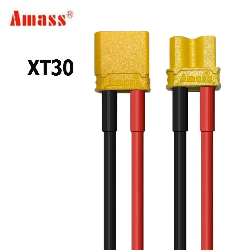 [[ส่งจากไทย]] Amass XT30 Plug ,Silicone Rubber Cable 16awg 20cm. | Shopee Thailand
