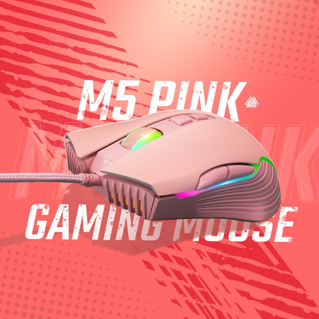 EGA Type M5 Pink Edition Gaming Mouse เมาส์เกมมิ่งมาโคร 6400DPI (รุ่นสี ...