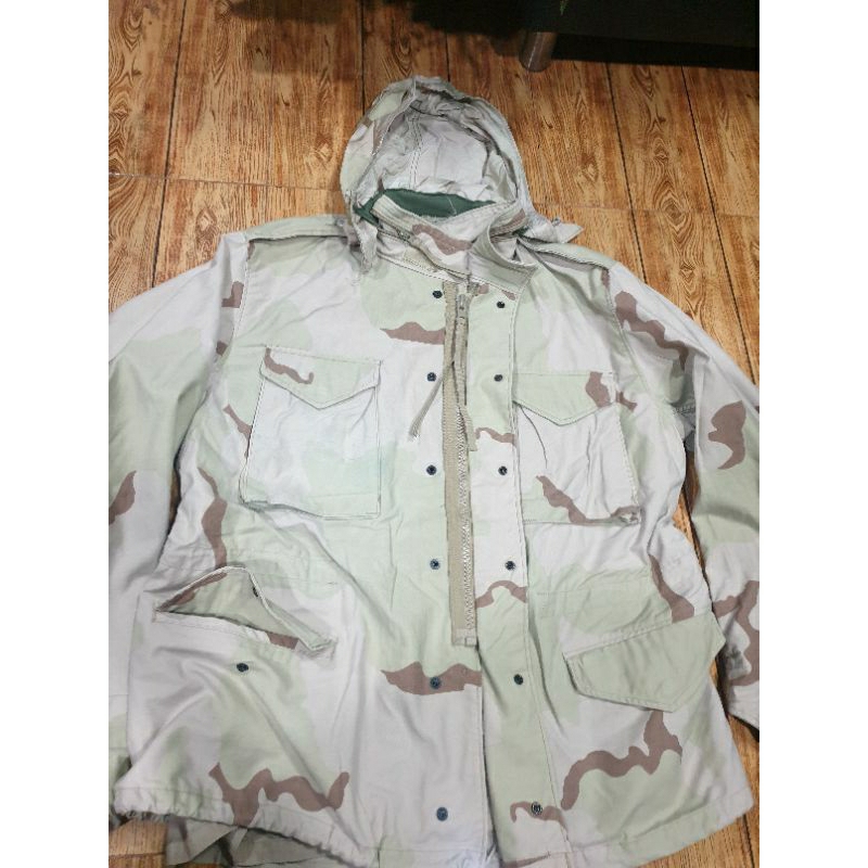 JACKET เสื้อแจ็คเก็ตทหาร USA M65 ทะเลทราย LARGE- REGULA อก26"รอบอก52"ไหล่21"ยาวทั้งตัว30 ...