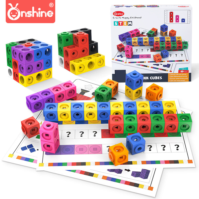 MATH LINK CUBES สื่อการสอนคณิตศาสตร์ รูปทรง และสี | Shopee Thailand