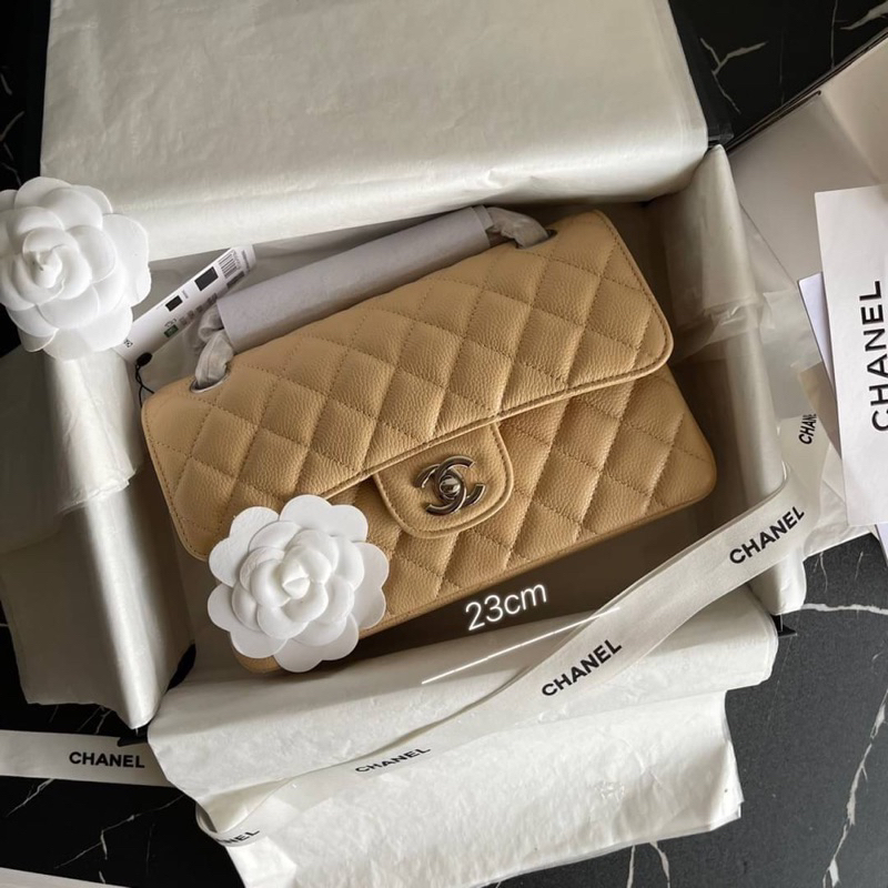 Chanel Classic Micro chip size 23cm หนังทั้งใบ งานดีสุด | Shopee Thailand