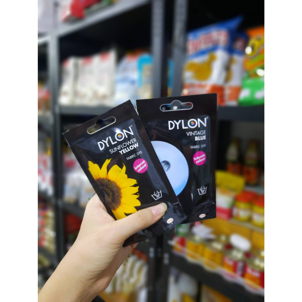 ไดล่อน สีย้อมผ้า สูตรพรีเมี่ยม 140 บาททุกสี Dylon Premium Dye (50 g - 1 ซอง) สีย้อมผ้าในครัว ...