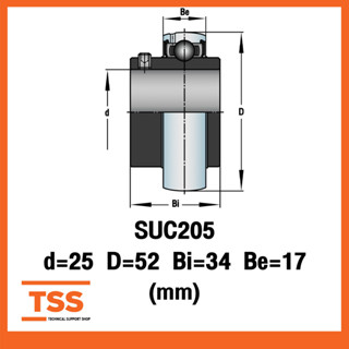 SUC205 ตลับลูกปืนตุ๊กตาสแตนเลส (สำหรับเพลา 25 มิล) STAINLESS STEEL ...