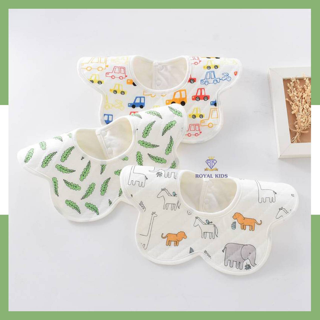 A0054 ผ้ากันเปื้อนเด็ก(Set 3 ชิ้น)ลายการ์ตูนน่ารัก 360 องศา ผ้าซับน้ำลาย กันน้ำ สำหรับเด็กแบบรอบ ...