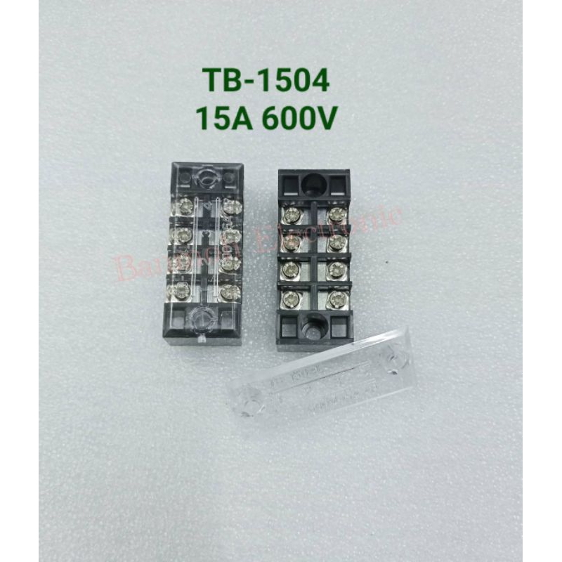 (แพ็ค1ตัว) เทอร์มินอล TB-1504 15A600V TERMINAL 4ช่องใช้สำหรับต่อสายไฟ ...