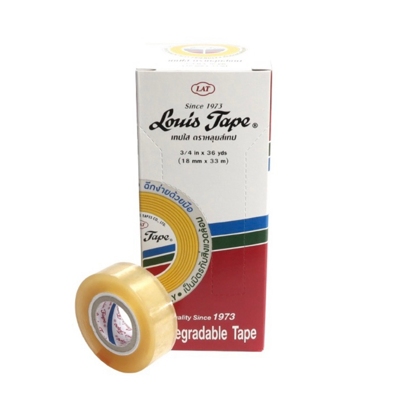 “LOUIS TAPE” เทปใส สก๊อตเทป 3/4 นิ้ว x 36หลา แกน 1 นิ้ว (แกนเล็ก)(กล่อง ...
