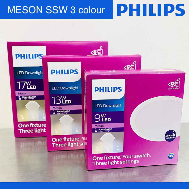 PHILIPS ดาวน์ไลท์ LED MESON SceneSwitch 3 colour 3 แสง ในโคมเดียว ...