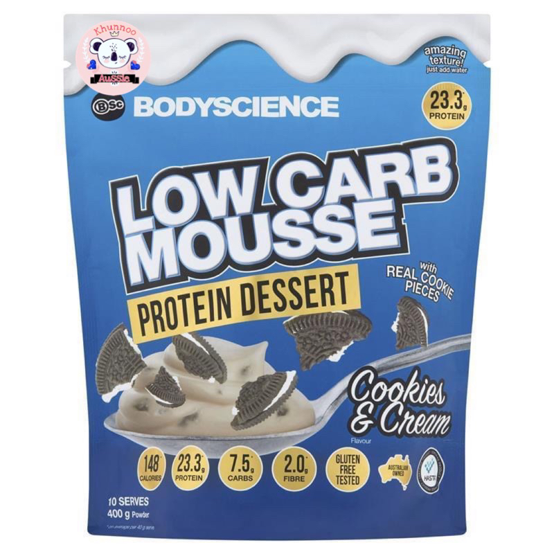 BSc Low Carb Mousse Protein Dessert Cookies & Cream 400g | Shopee Thailand