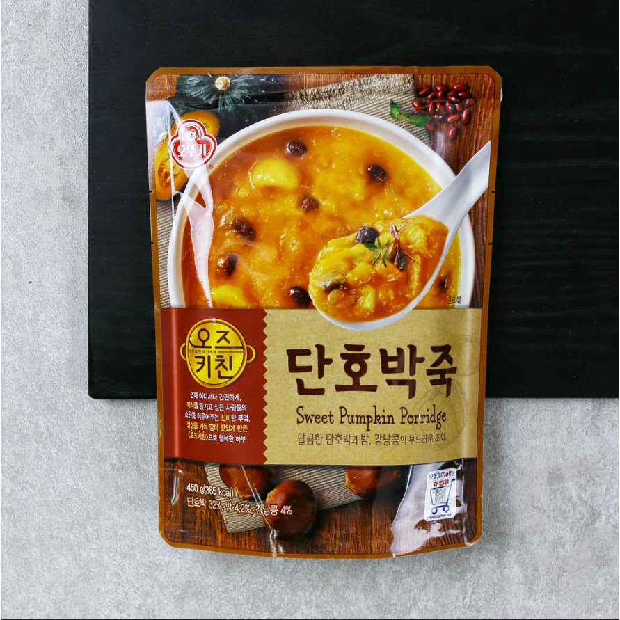 พร้อมส่ง 단호박죽 โจ๊กฟักทองหวาน ถั่วแดง และเกาลัด Ottogi Sweet Pumpkin Porridge 450g | Shopee Thailand